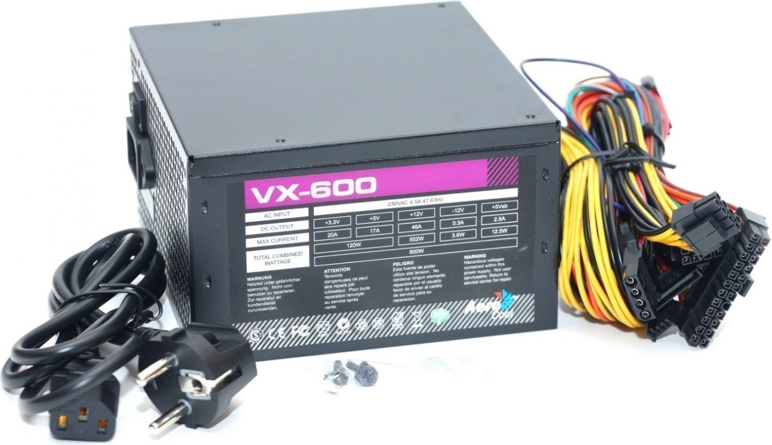 Обзор AEROCOOL VX-600. Блок питания с качественной сборкой и хорошим ...